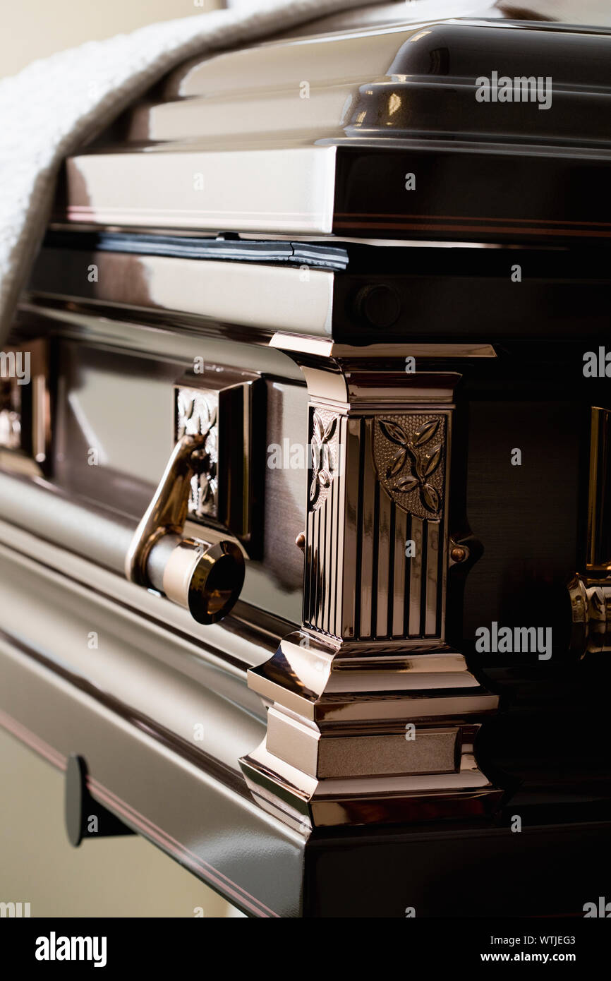 Close-up of coffin detail Stock Photo - Alamy
