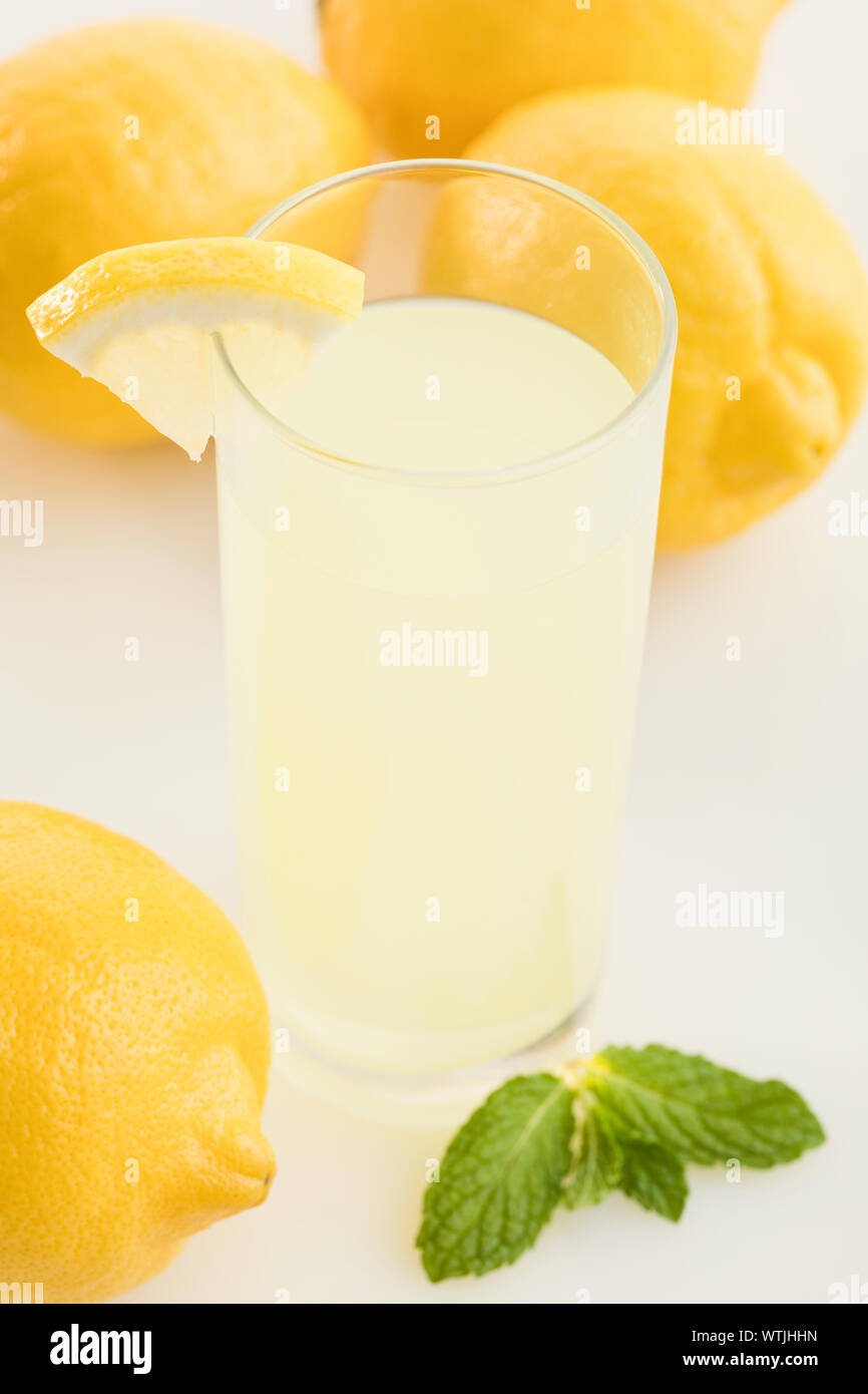 Lemonade in glass Stock Photo - Alamy