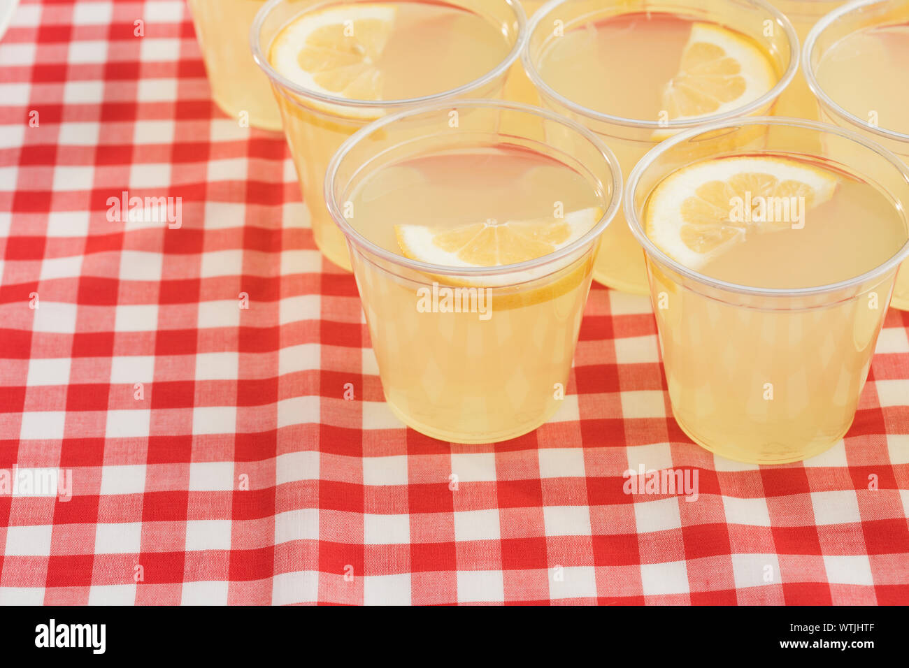 Lemonade in disposable cups Stock Photo - Alamy