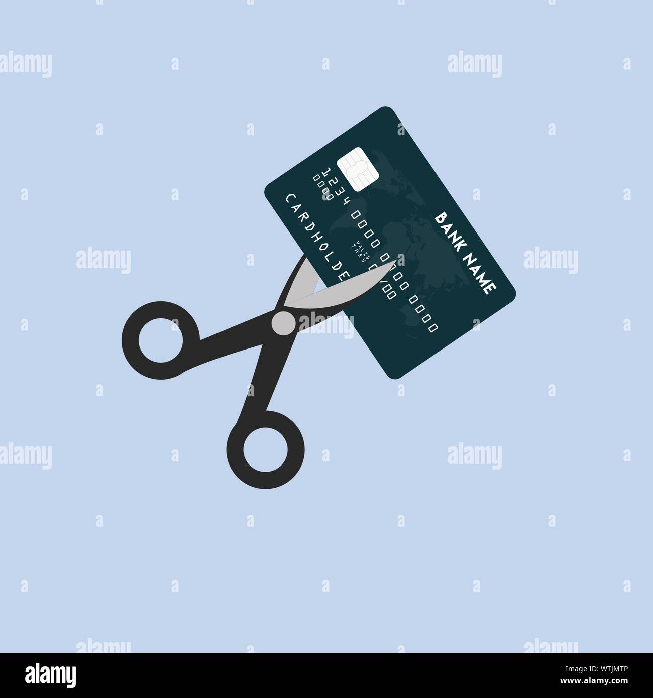 Credit card with scissors cuts, vector work Stock Vector Image & Art ...