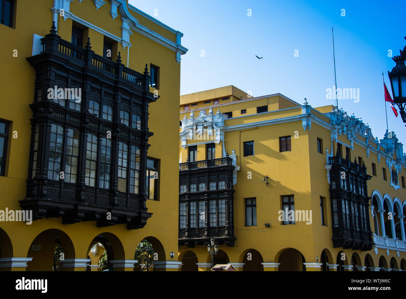 Lima Peru with al his old Spanish colonial buildings and the Plaza de ...