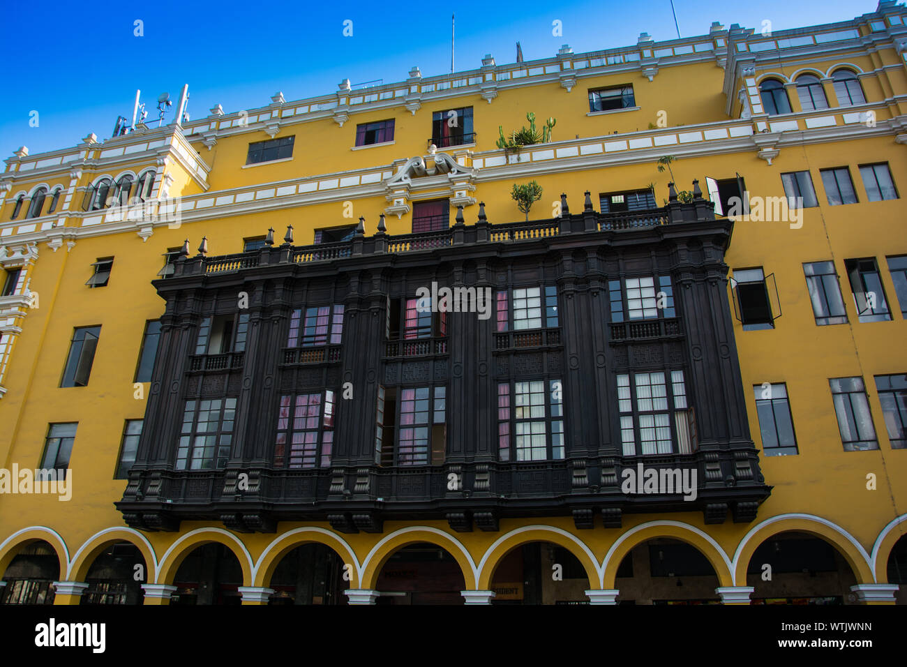 Lima Peru with al his old Spanish colonial buildings and the Plaza de ...