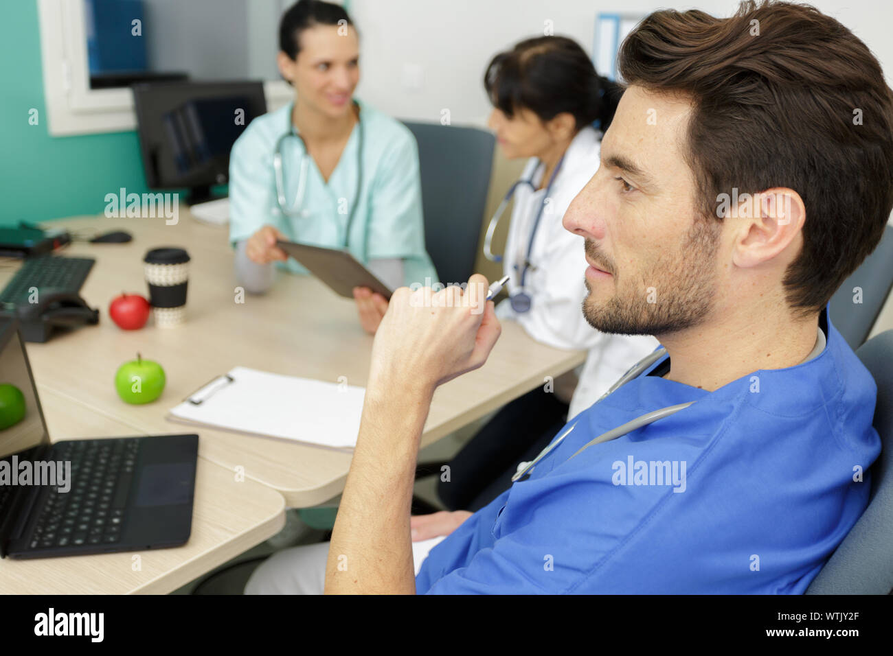 doctor man thinking in hospital Stock Photo - Alamy