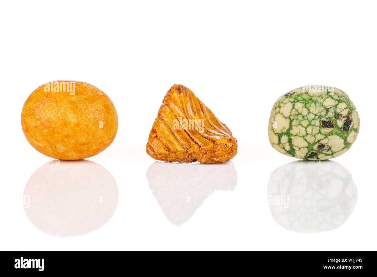 Group of three whole rice japan assortment isolated on white background ...