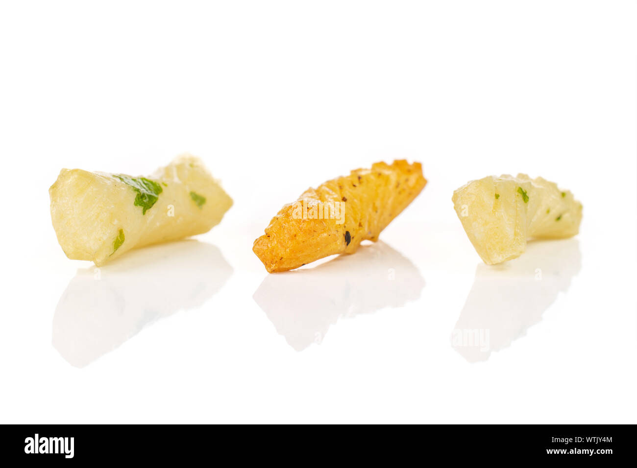 Group of three whole twisted rice japan assortment isolated on white ...