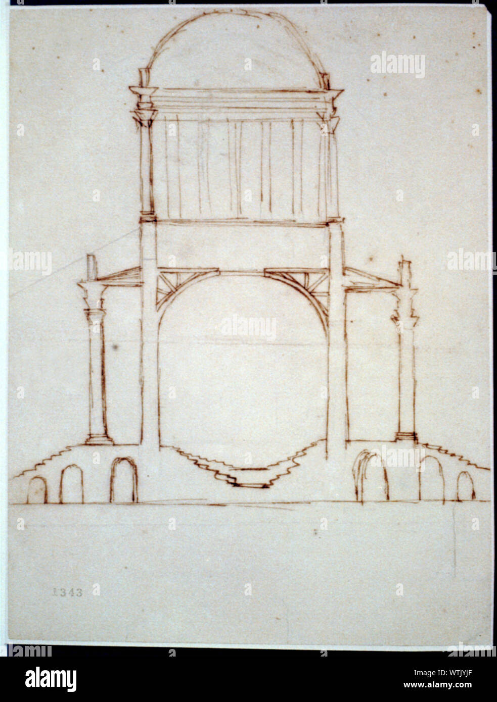Monuments, Washington, D.C. Sketch - section of circular structure ...