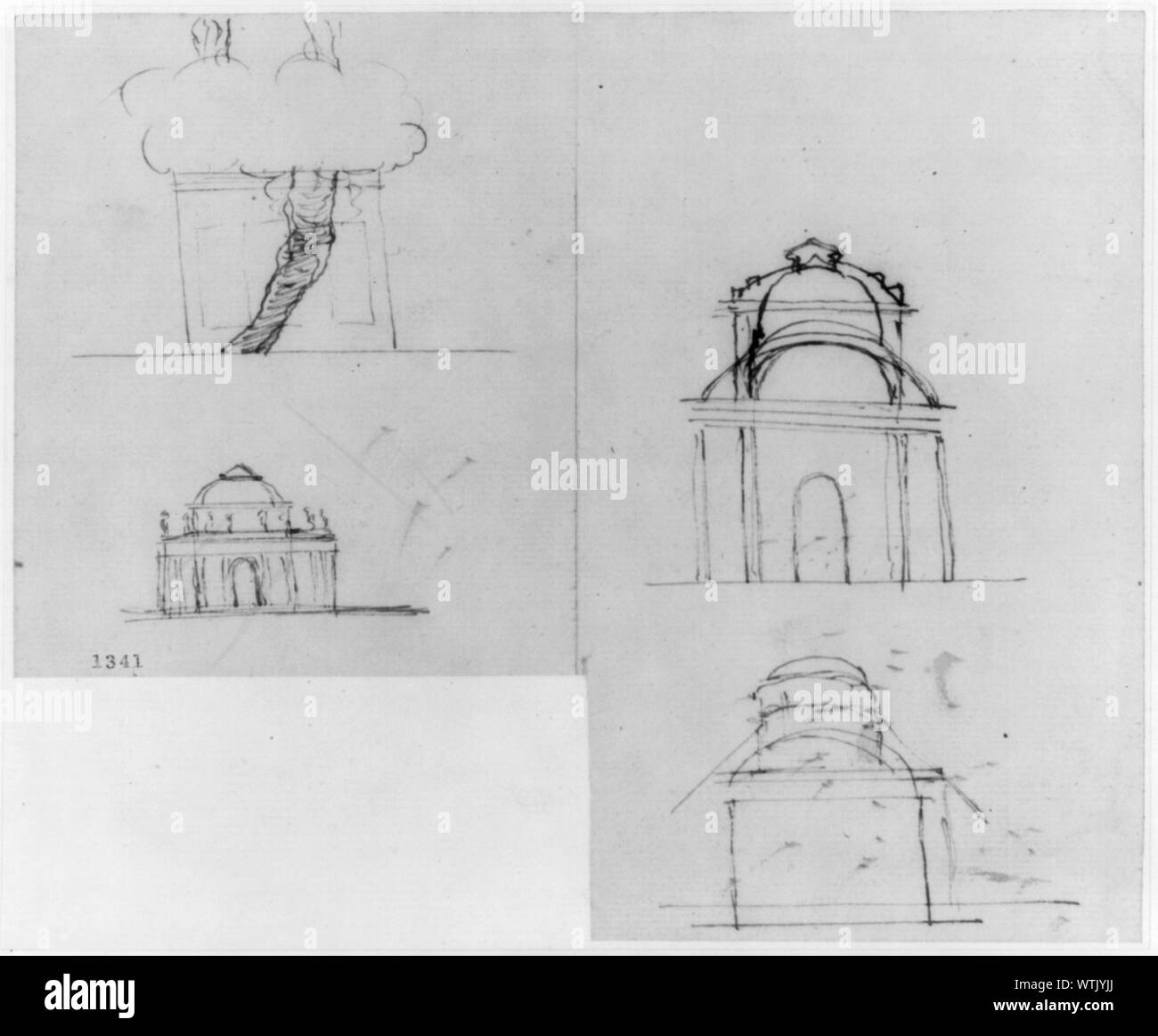 Monuments, Washington, D.C. Sketches - elevations Stock Photo - Alamy