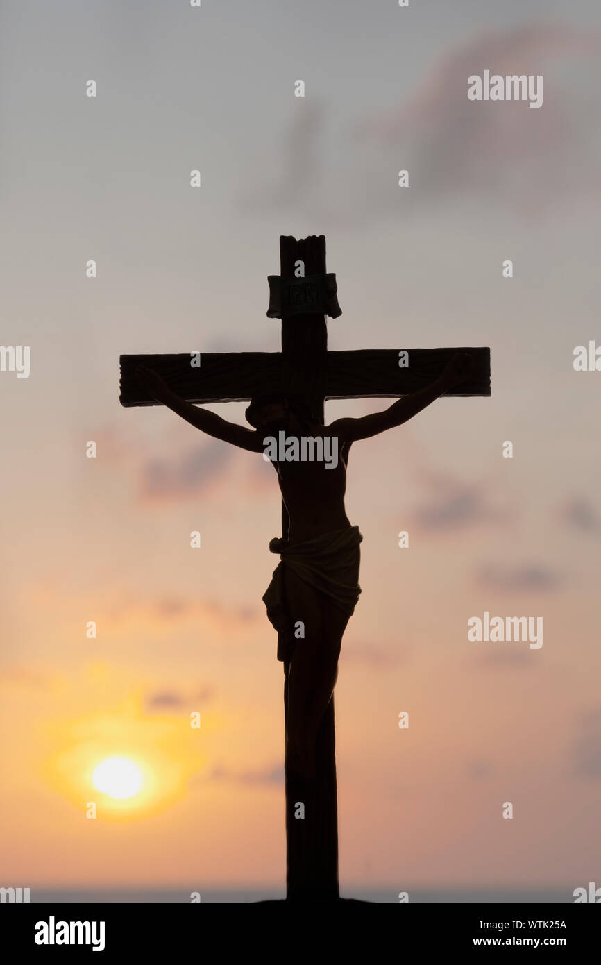 Jesus On Cross Side View Silhouette