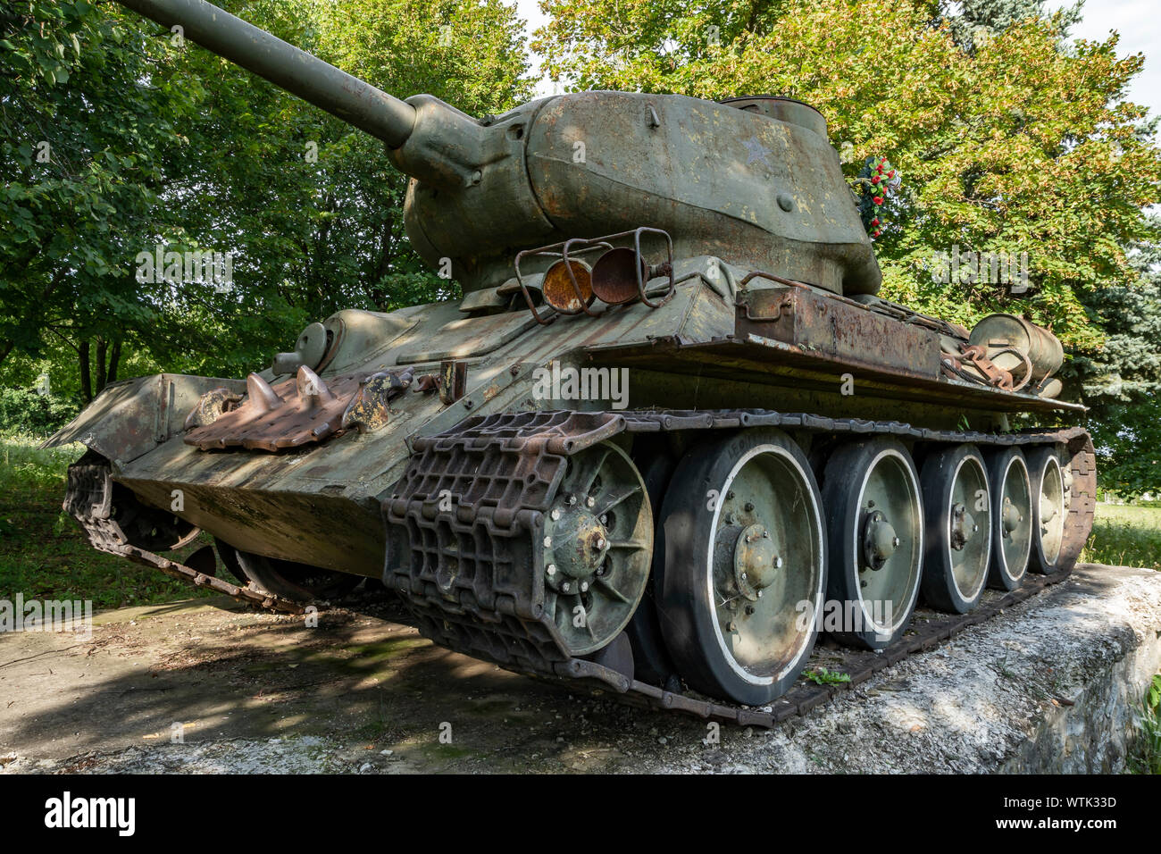 Rusty Soviet T-34 tank in Dargov, Slovakia, Europe Stock Photo - Alamy