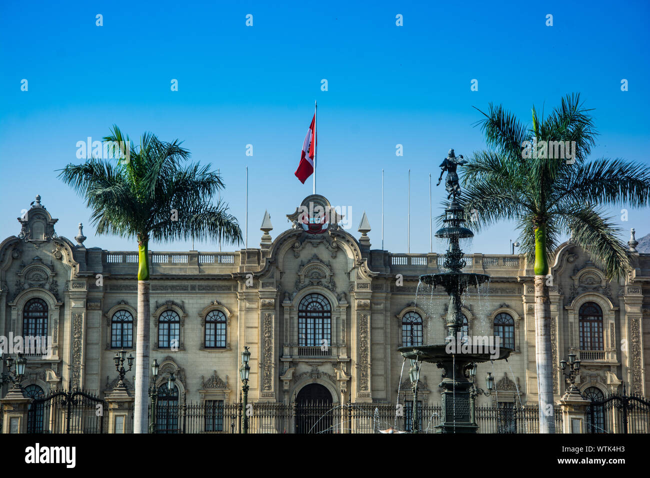 Lima Peru with al his old Spanish colonial buildings and the Plaza de ...