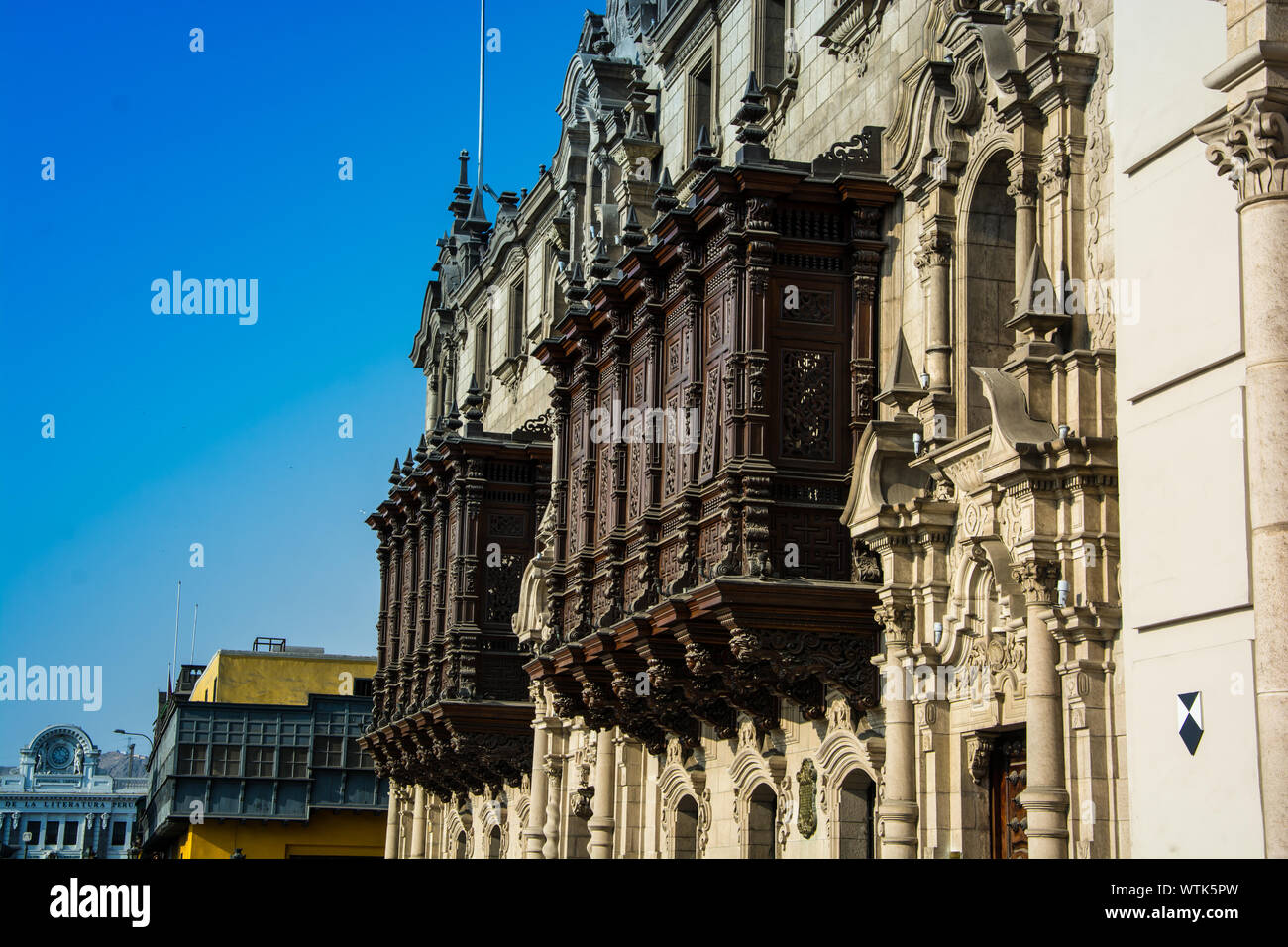 Lima Peru with al his old Spanish colonial buildings and the Plaza de ...
