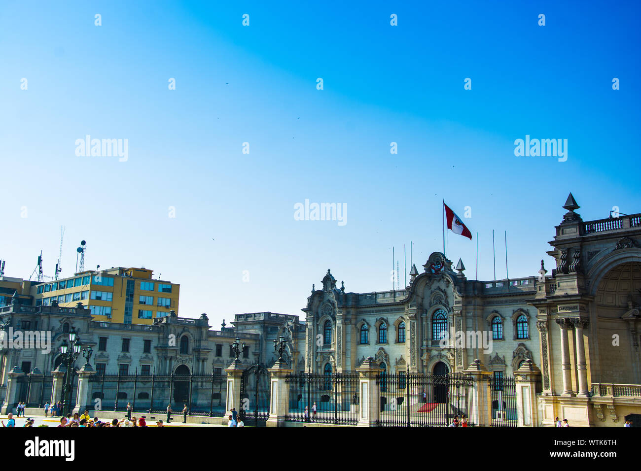 Lima Peru with al his old Spanish colonial buildings and the Plaza de ...