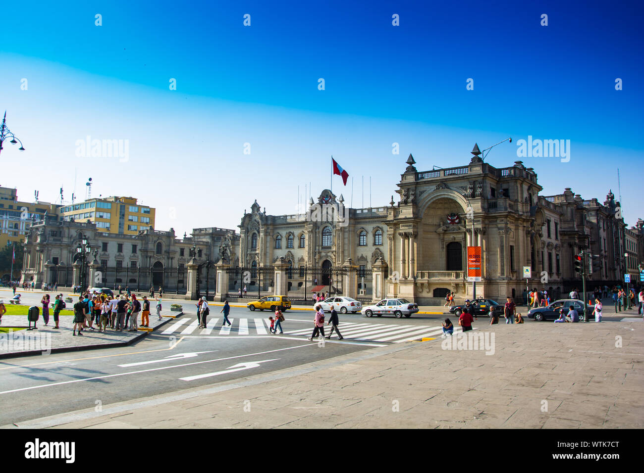 Lima Peru with al his old Spanish colonial buildings and the Plaza de ...