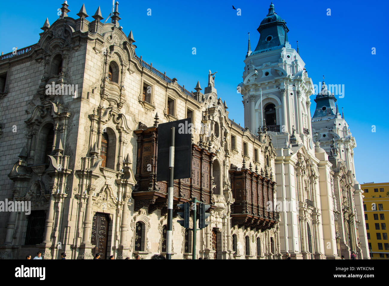 Lima Peru with al his old Spanish colonial buildings and the Plaza de ...