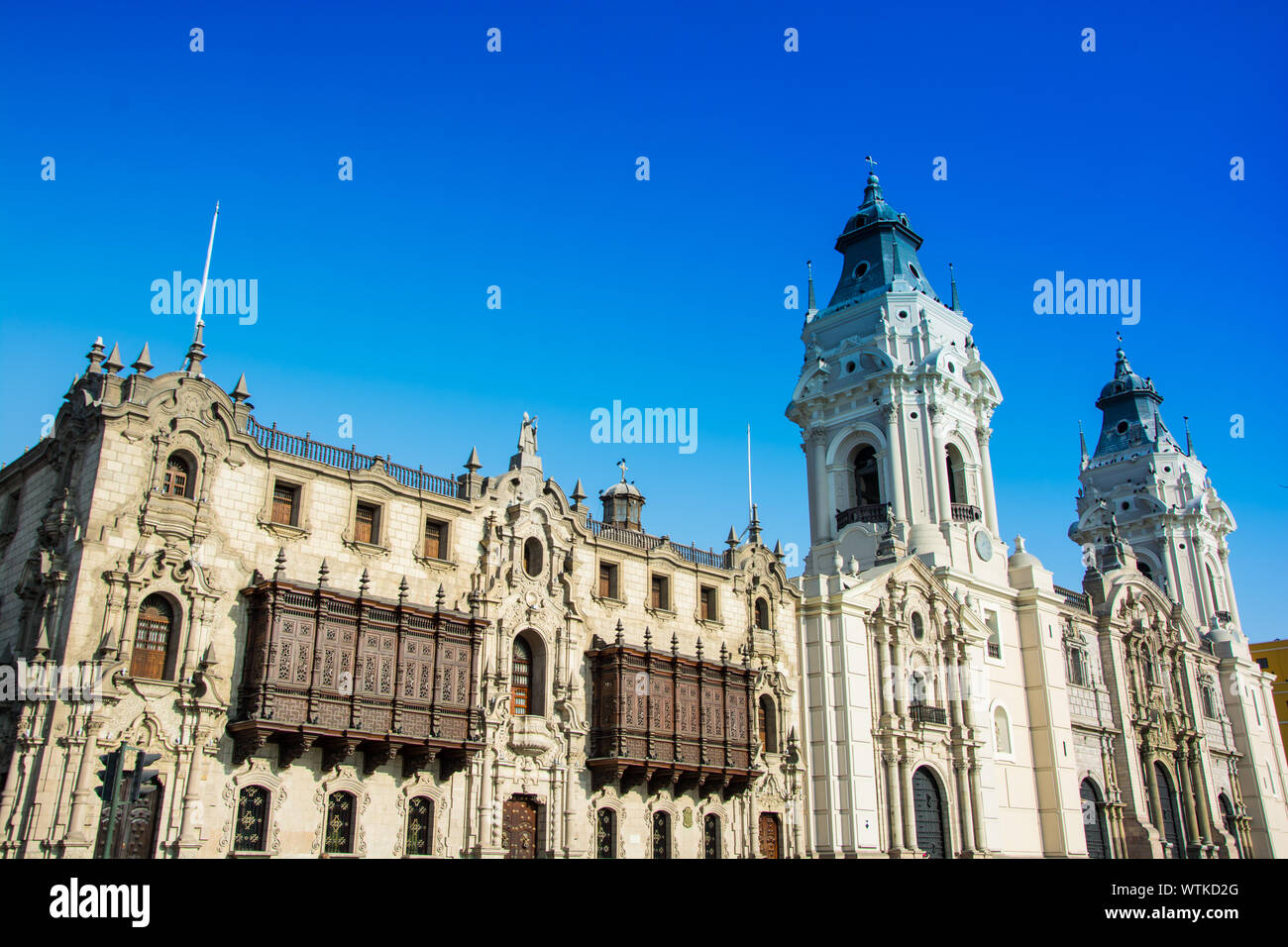 Lima Peru with al his old Spanish colonial buildings and the Plaza de ...