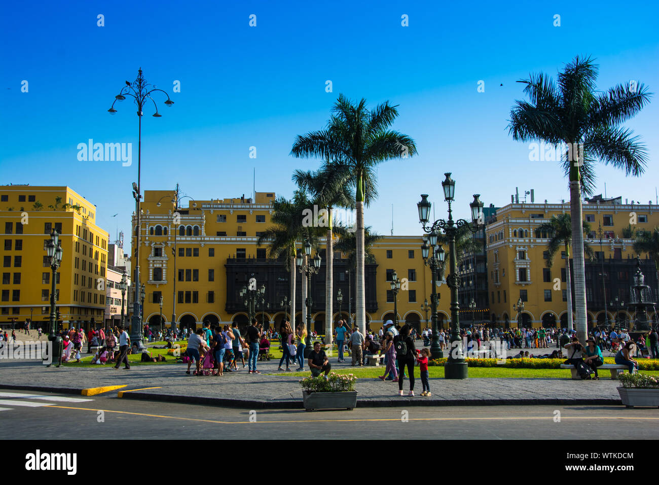 Lima Peru with al his old Spanish colonial buildings and the Plaza de ...