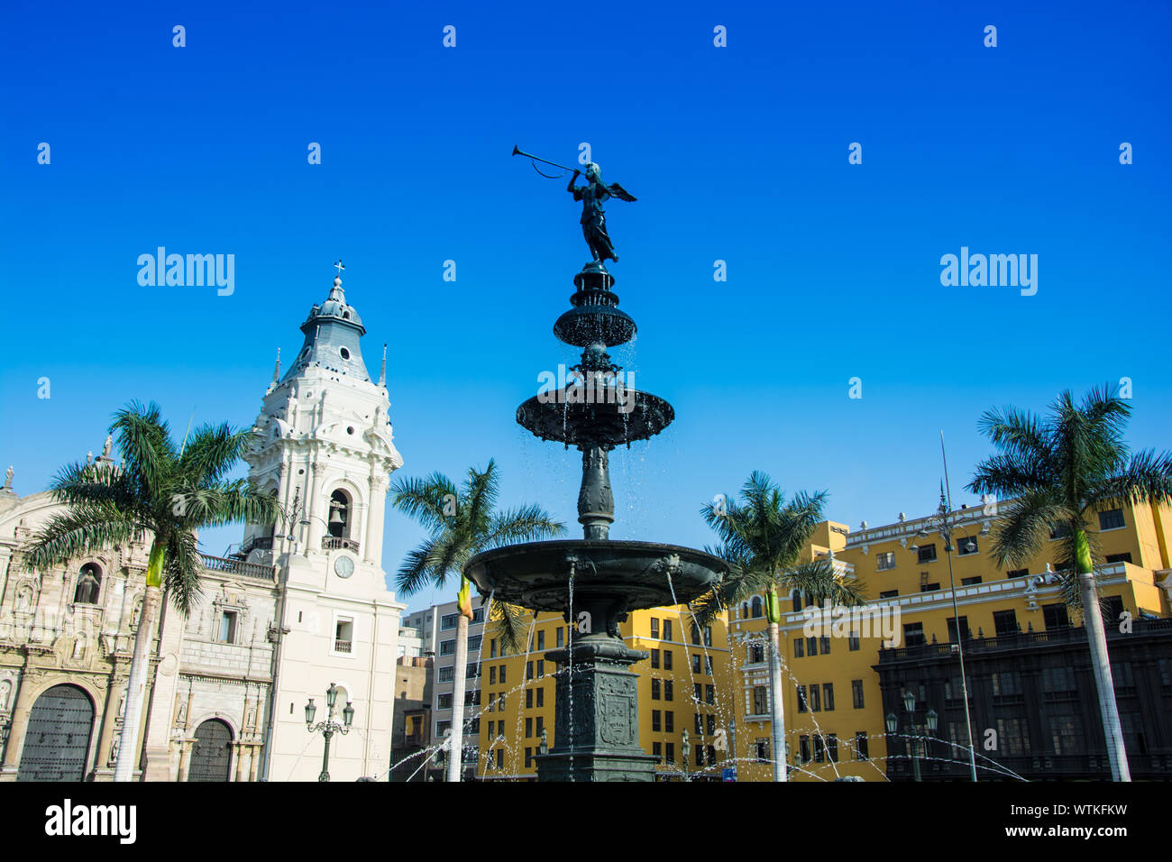 Lima Peru with al his old Spanish colonial buildings and the Plaza de ...
