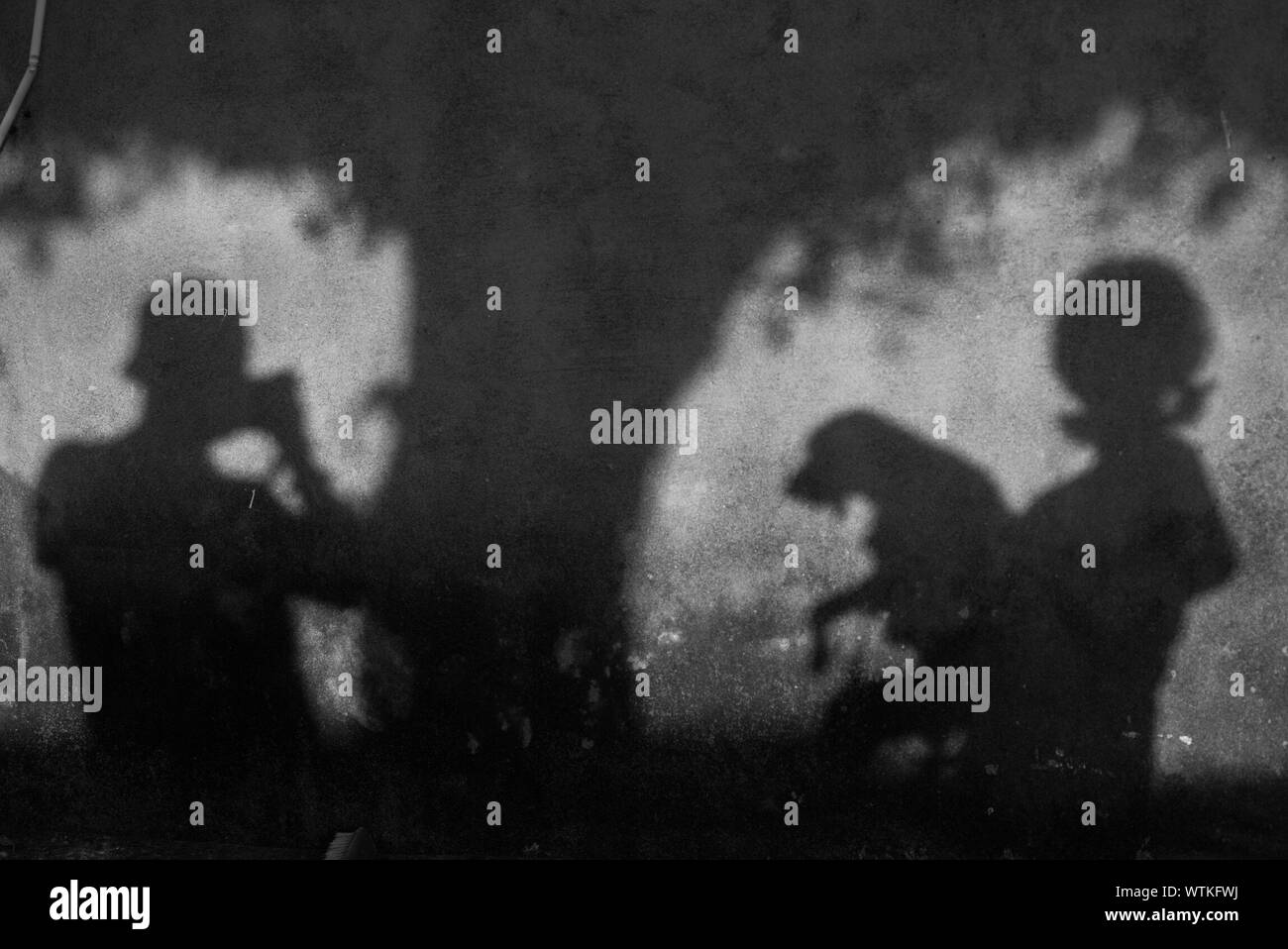 Two girls in silhouette high Black and White Stock Photos & Images - Alamy