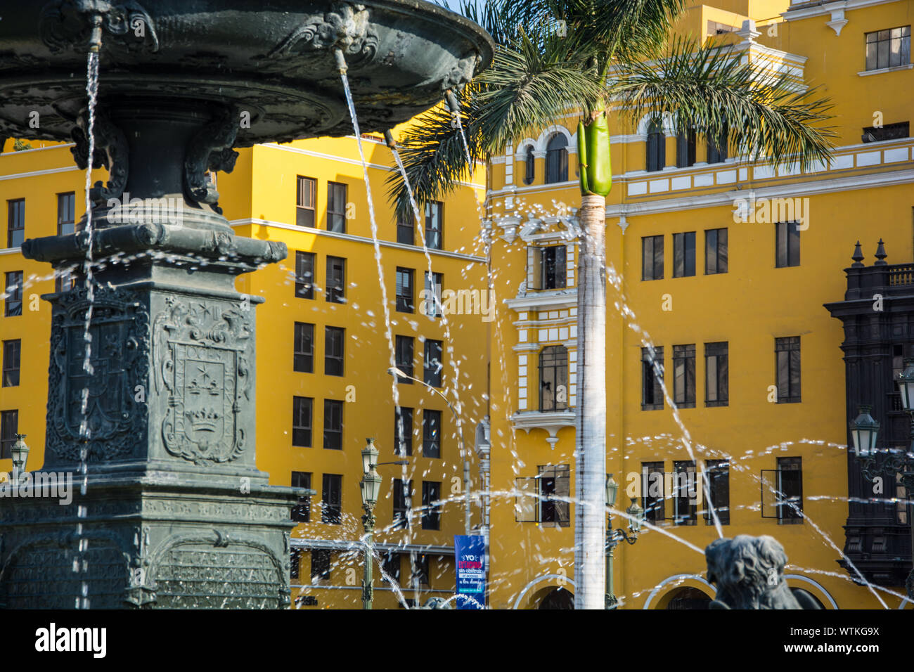 Lima Peru with al his old Spanish colonial buildings and the Plaza de ...