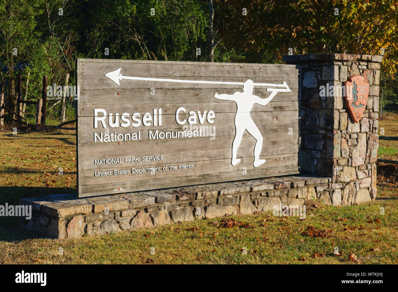 Russell Cave National Monument's Welcome Sign Stock Photo - Alamy