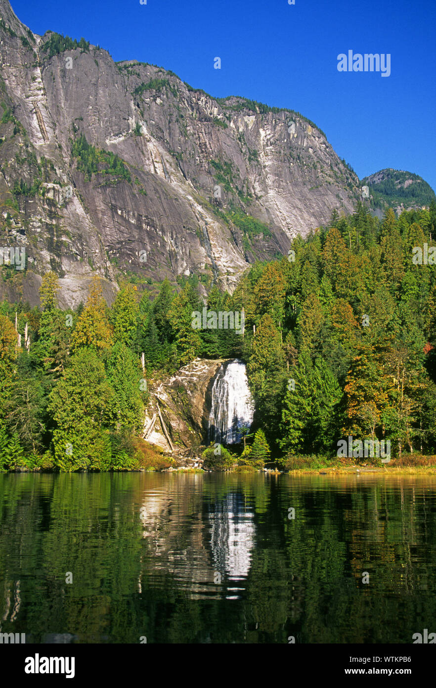 A view of Chatterbox Falls in Princess Louisa Inlet, Inside Passage in ...