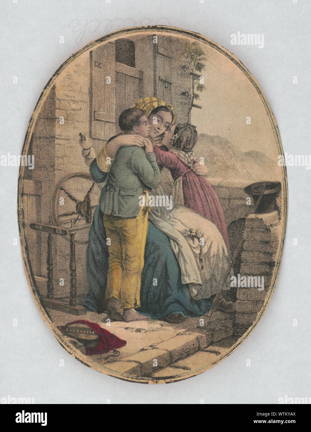 Mother hugging children Stock Photo - Alamy