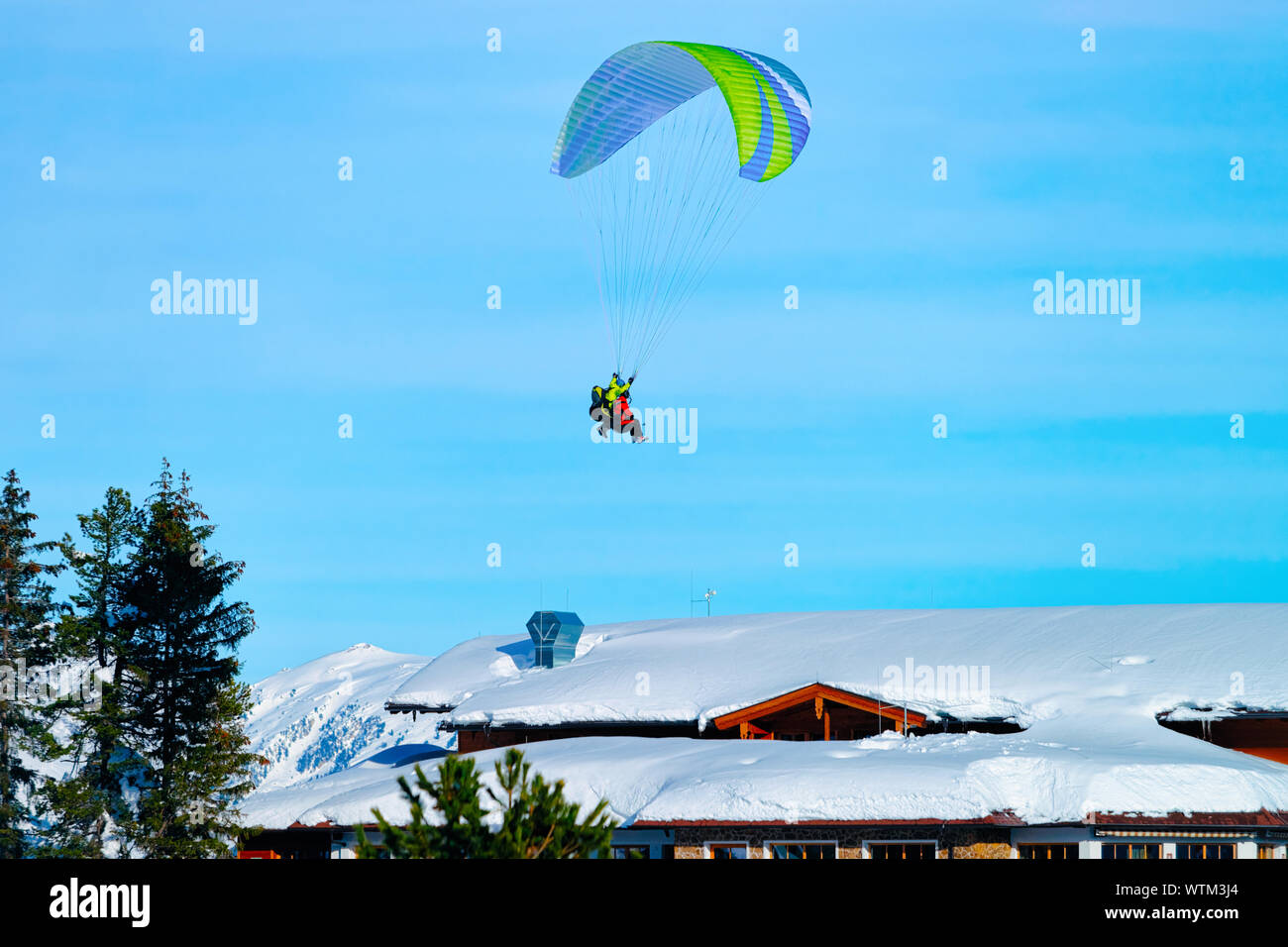 Men Skier skiing on Penken Park ski resort Austria Stock Photo - Alamy