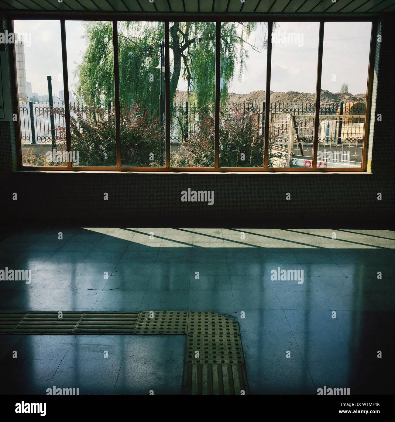 Sunlight Falling Through Window At Railroad Station Platform Stock ...