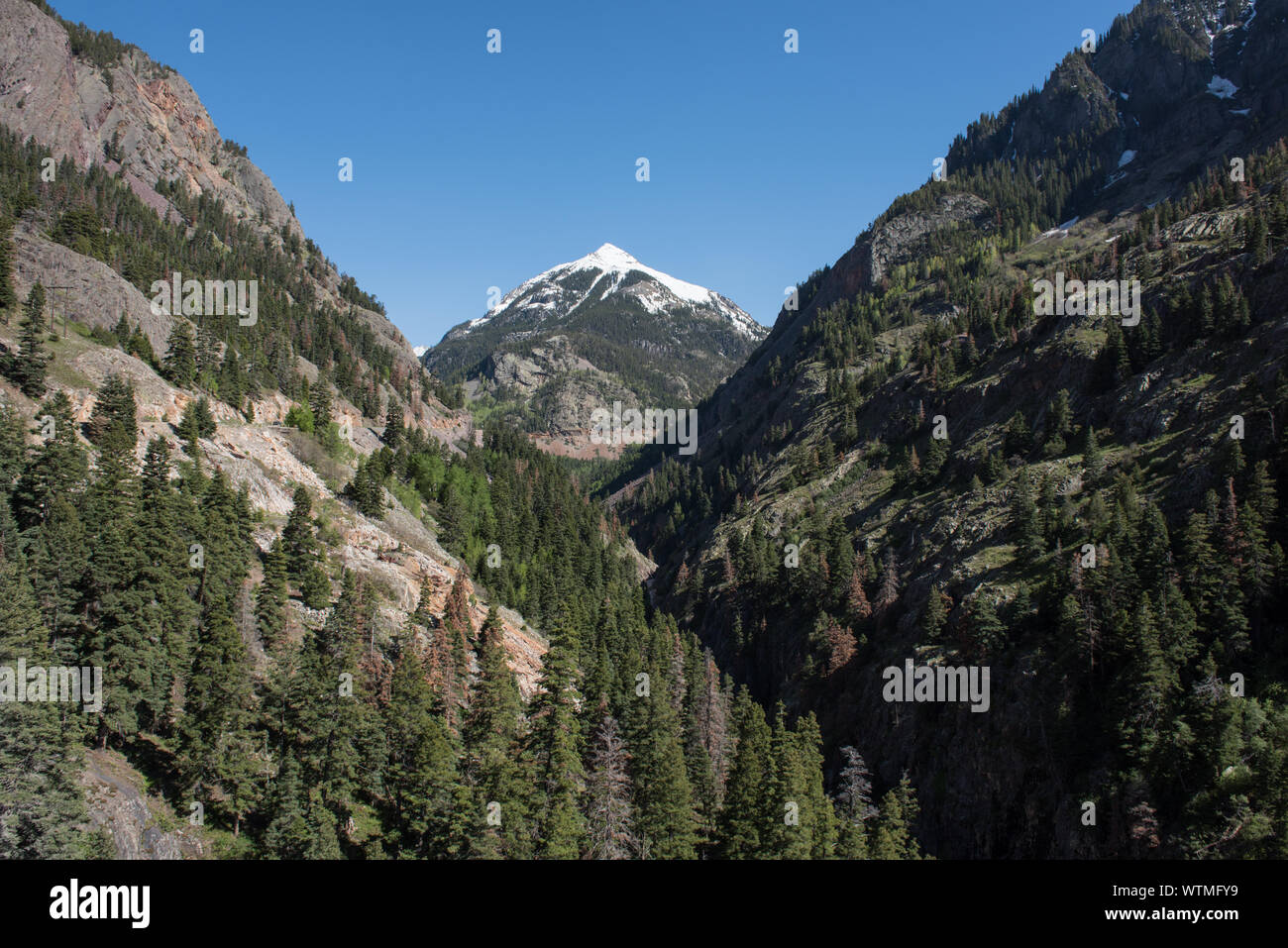 Mountain view along the Million Dollar Highway in Ouray County, between ...