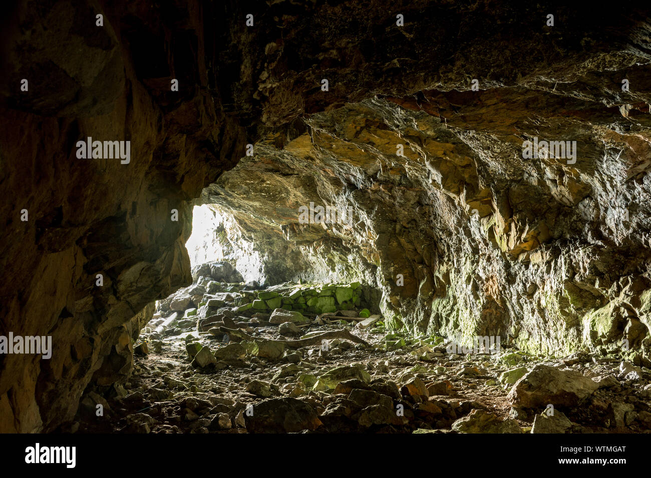 The remains of the illicit distillery still in the Whisky Cave, on the ...