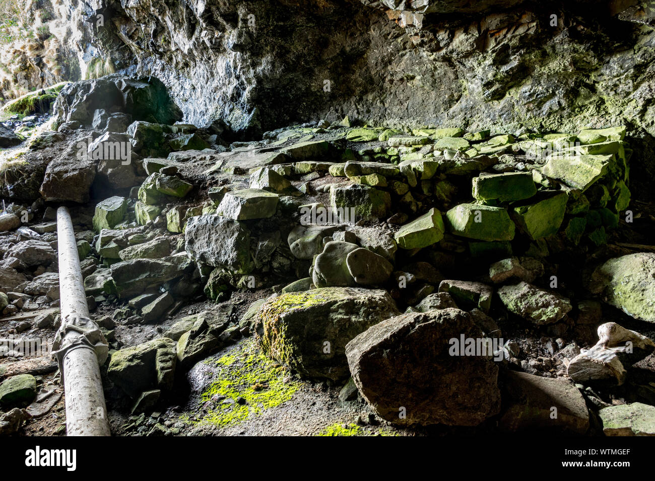 The remains of the illicit distillery still in the Whisky Cave, on the ...