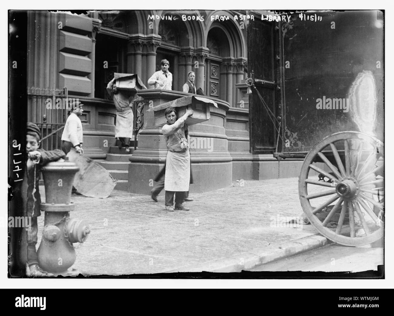 Moving books from Astor Library Stock Photo - Alamy