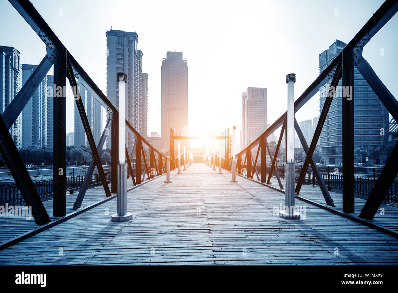 Bridge and urban high-rise buildings, Tianjin, China Stock Photo - Alamy