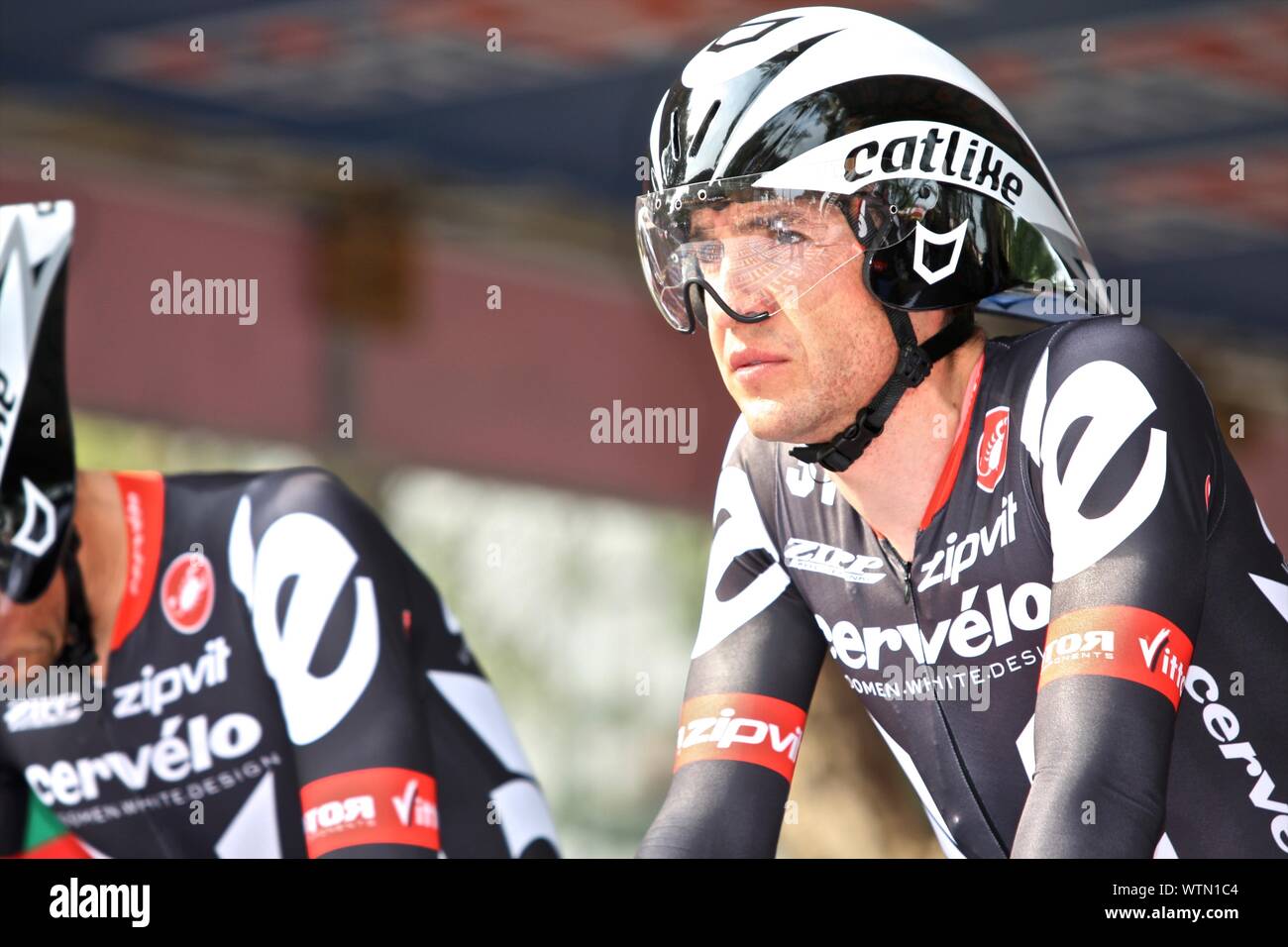Team Cervelo prepares for the Team Time Trial at the Giro di Italia ...