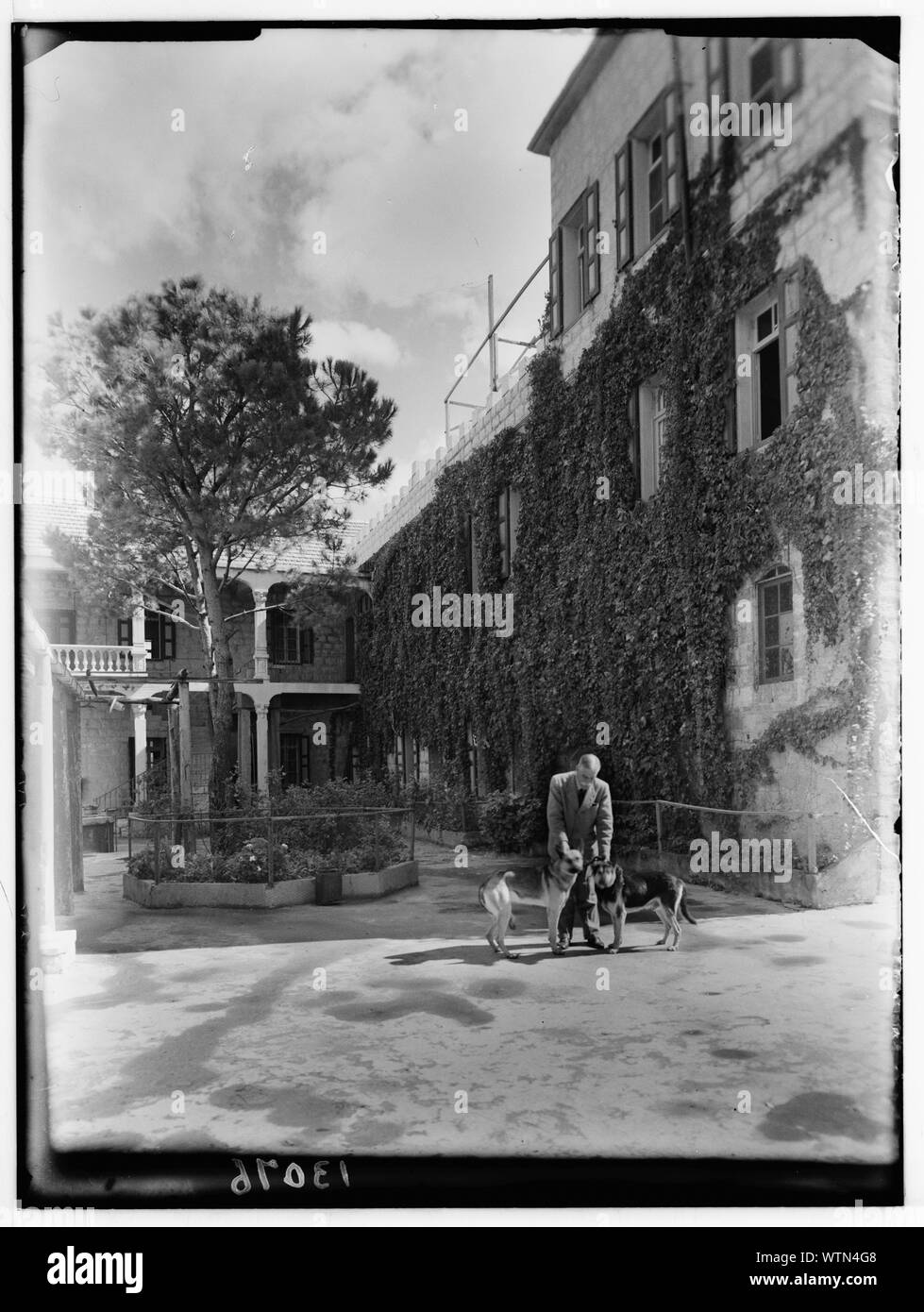 Mr. Oliver's school, Ras-el-Matn. Inner courtyard, Mr. Oliver & his ...