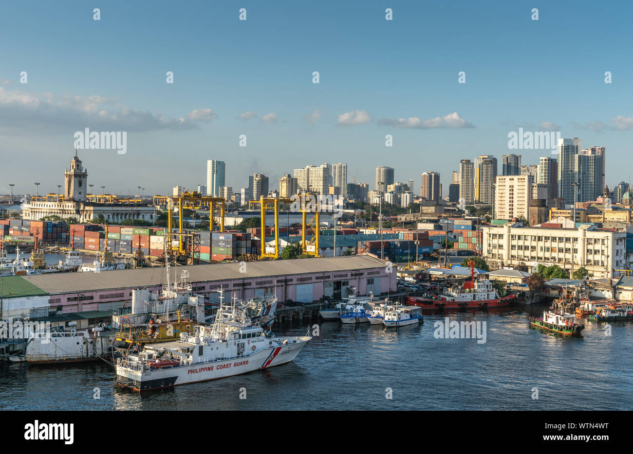 Manila, Philippines - March 5, 2019: South Harbor evening twilight ...
