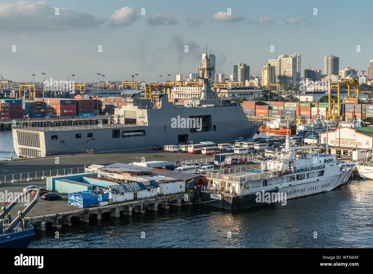 Manila, Philippines - March 5, 2019: Philipine Coast Guard vessel and ...