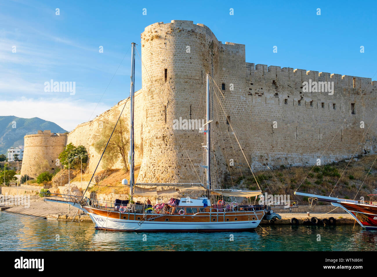 Boats in front of Kyrenia Castle (Girne Kalesi), Kyrenia (Girne ...