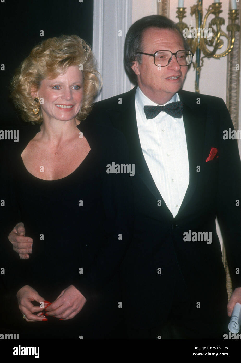 Julie Alexander, Larry King, 1993, Photo By John Barrett/PHOTOlink ...