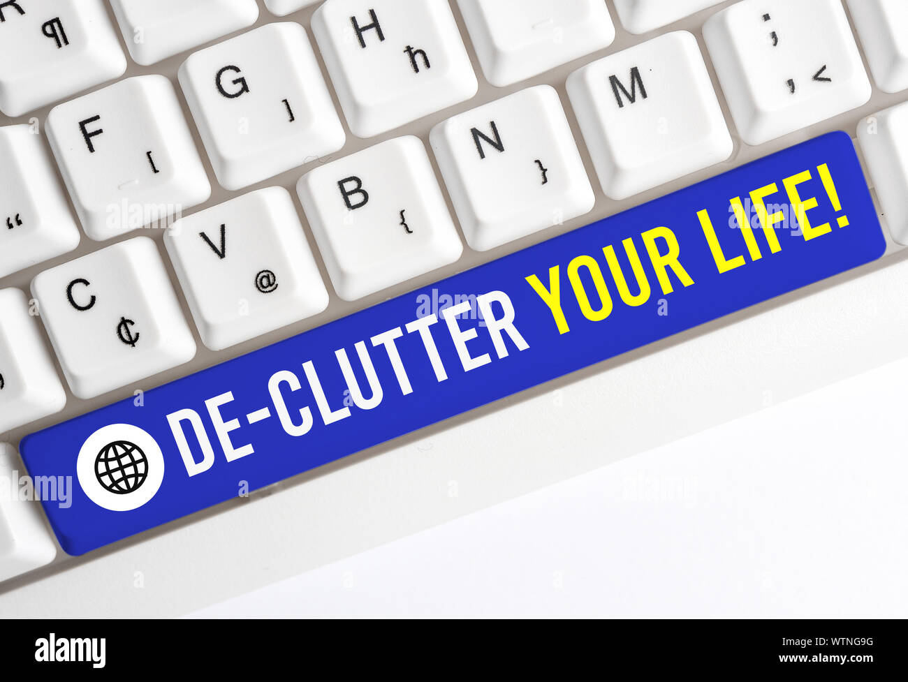 Writing note showing De Clutter Your Life. Business concept for remove ...