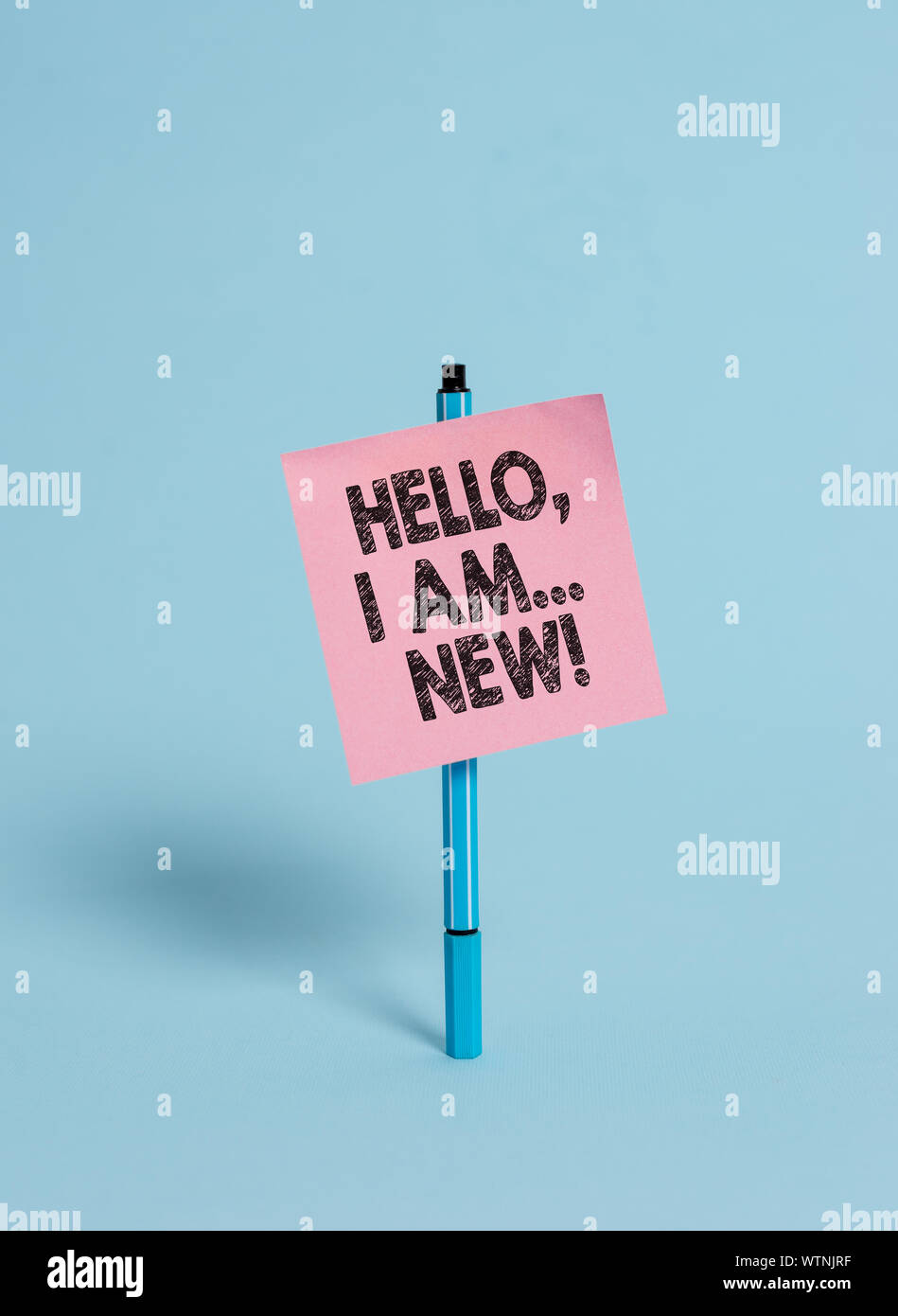 Handwriting text Hello I Am New. Conceptual photo used greeting or ...