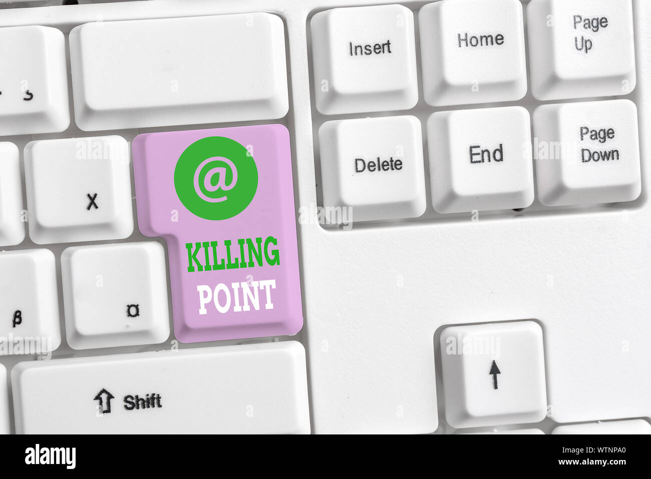 Text sign showing Killing Point. Business photo text Phase End Review ...