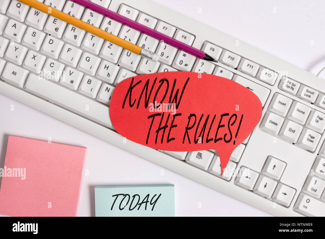 Word writing text Know The Rules. Business photo showcasing set ...