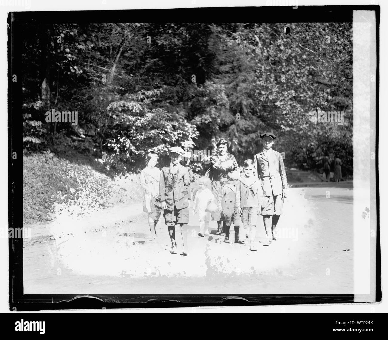 Mrs. Broussard & children Stock Photo - Alamy