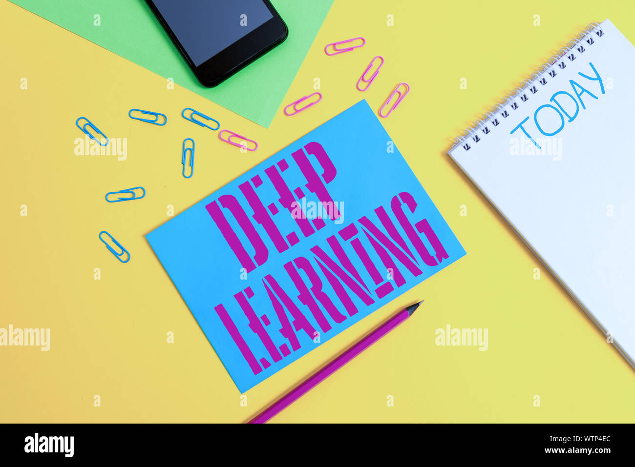 Word writing text Deep Learning. Business photo showcasing Hierarchical Abstractions Artificial ...