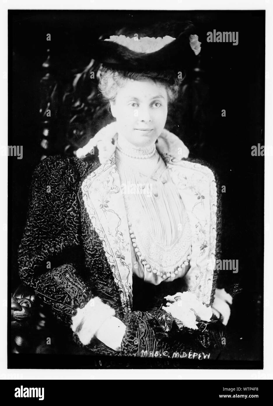 Mrs. C.M. Depew seated Stock Photo - Alamy
