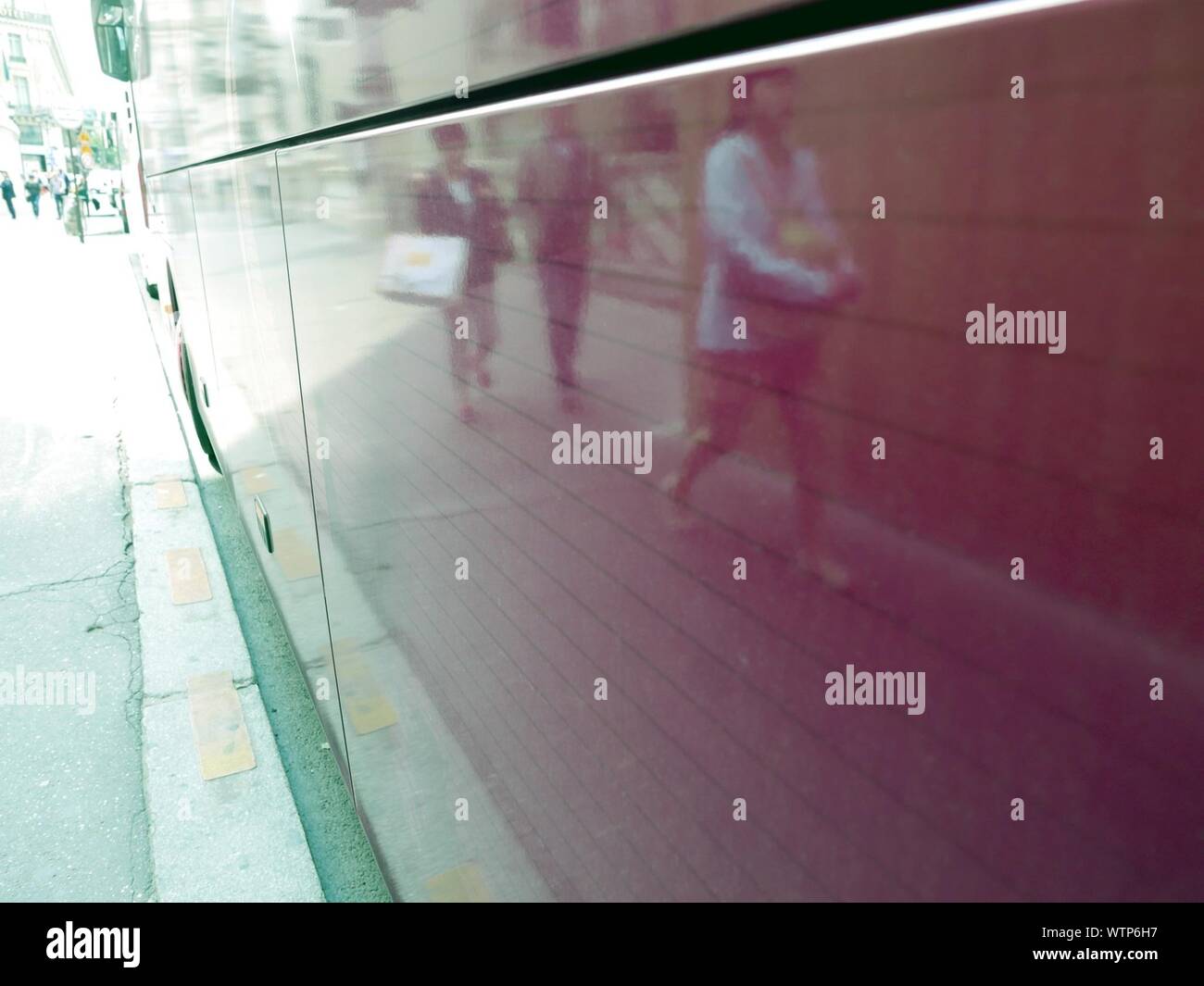Reflection Of People On Bus Stock Photo - Alamy