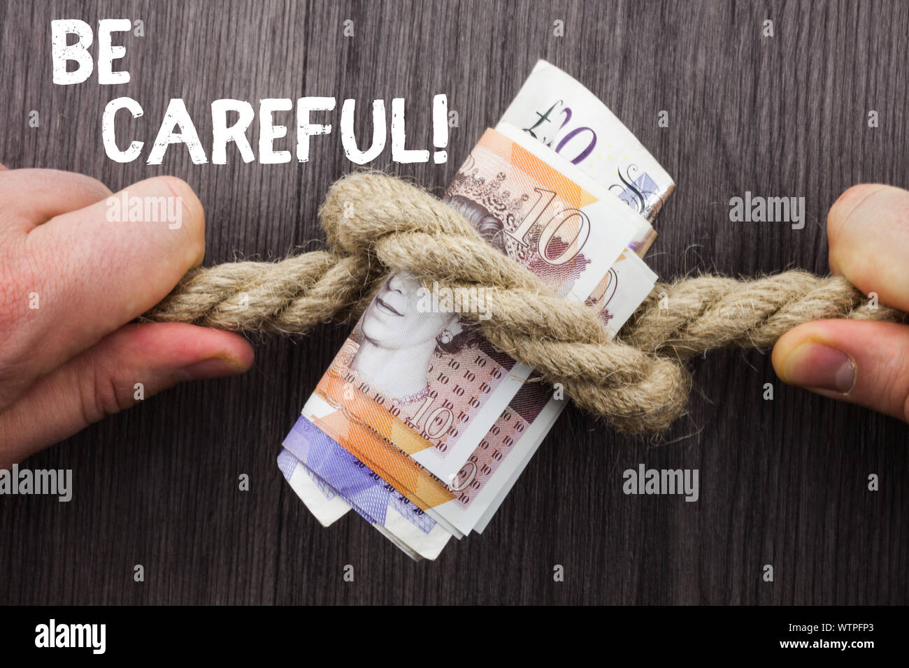 Writing note showing Be Careful. Business concept for making sure of ...