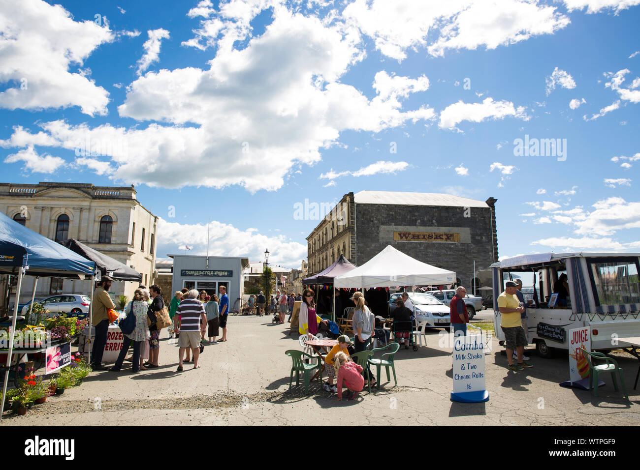 Views around the Steampunk streets of the coastal town of Oamaru, North ...