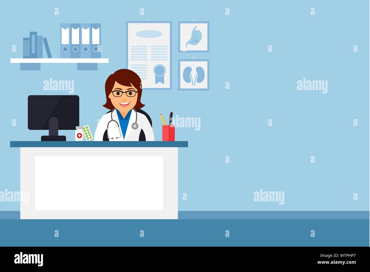 Cartoon doctor computer desk hi-res stock photography and images - Alamy